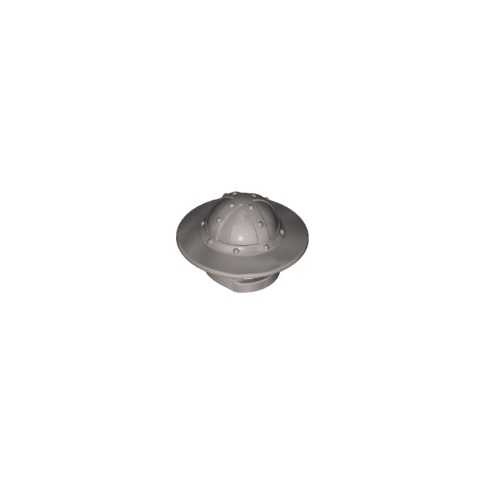 LEGO Metallic Silver Helmet with Chin Guard and Broad Brim (15583 / ...