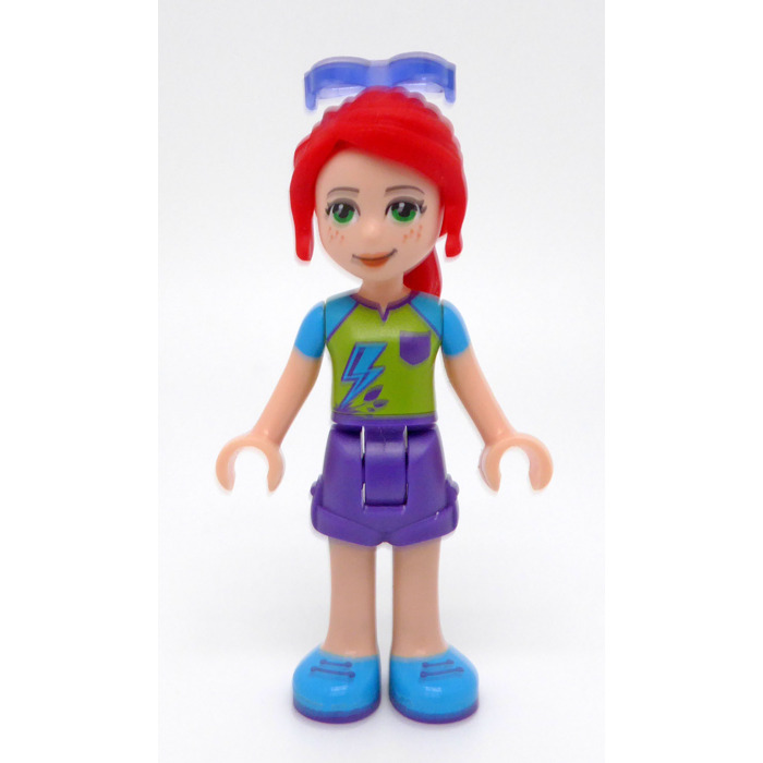 LEGO Mia with Lime Top and Purple Skirt with Red Hair and Sunglasses ...