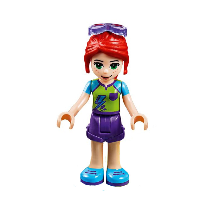 LEGO Mia with Lime Top and Purple Skirt with Red Hair and Sunglasses ...