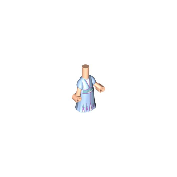 LEGO Micro Body with Long Skirt with Bright Light Blue Dress with ...