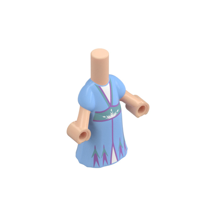 LEGO Micro Body with Long Skirt with Bright Light Blue Dress with ...