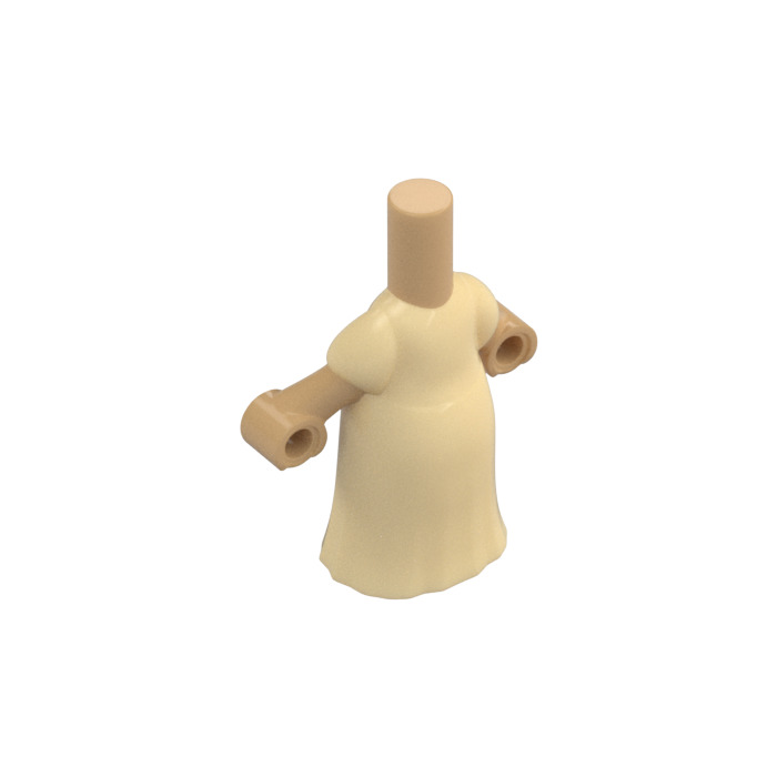 LEGO Micro Body with Long Skirt with Tan Dress with Dark Green Belt ...