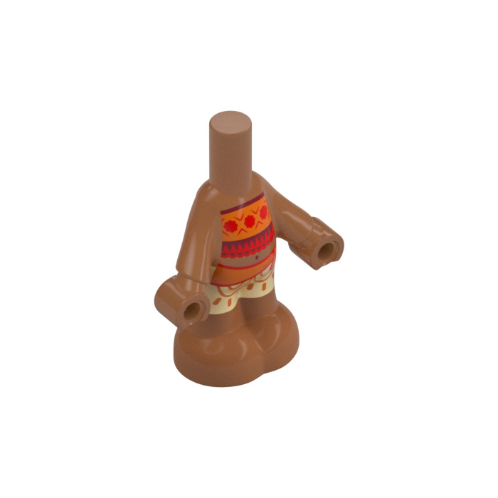 LEGO Micro Body with Trousers with Red and Orange Top and Tan Pants ...