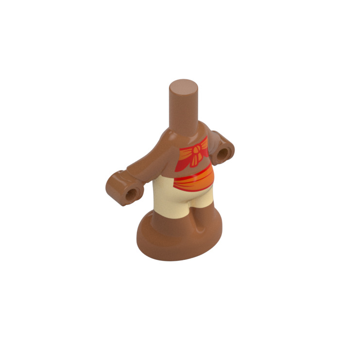 LEGO Micro Body with Trousers with Red and Orange Top and Tan Pants ...