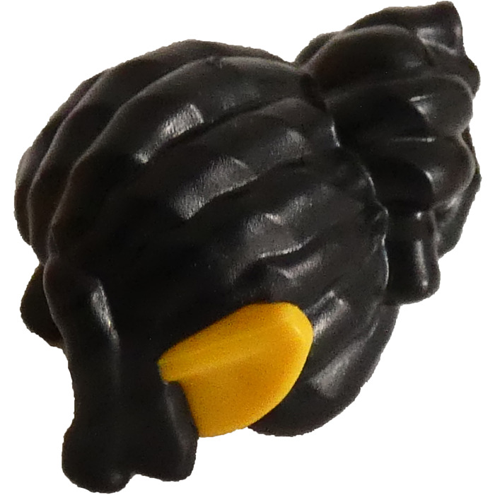 LEGO Mid-Length Curly Hair with Bun and Yellow Elf Ears | Brick Owl