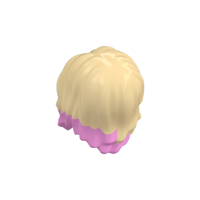 LEGO Mid-Length Hair with Part over Left Shoulder with Bright Pink Tips ...