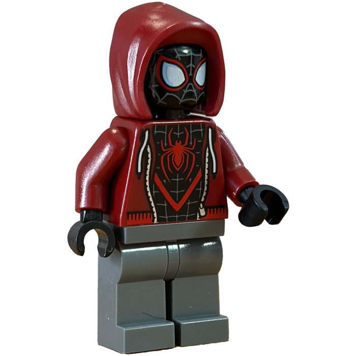 LEGO Miles Morales (Spider-Man) with Dark Red Hood Minifigure | Brick ...