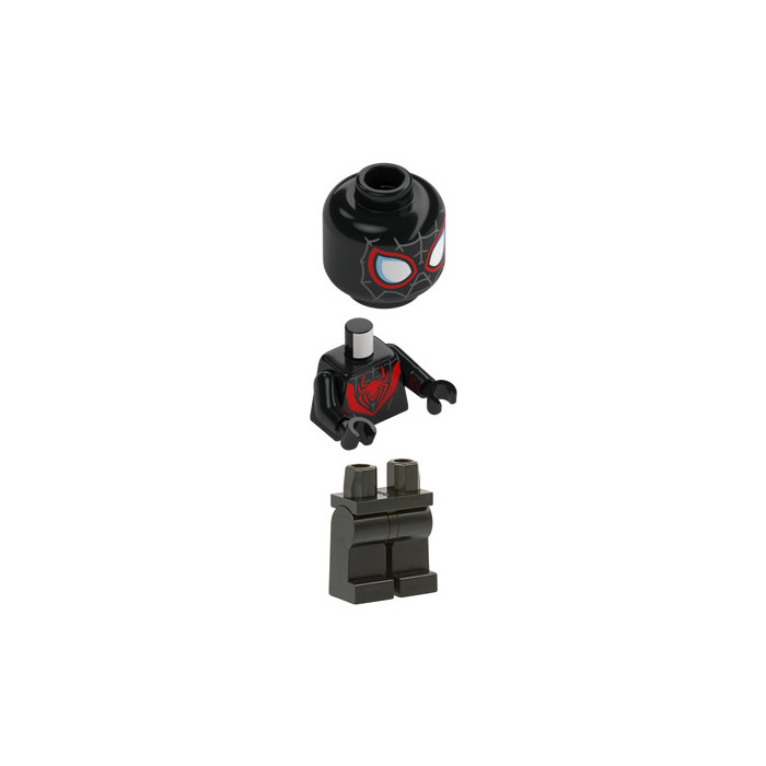 LEGO Miles Morales (Spider-Man) with Gray Head Webbing and Black Hands ...