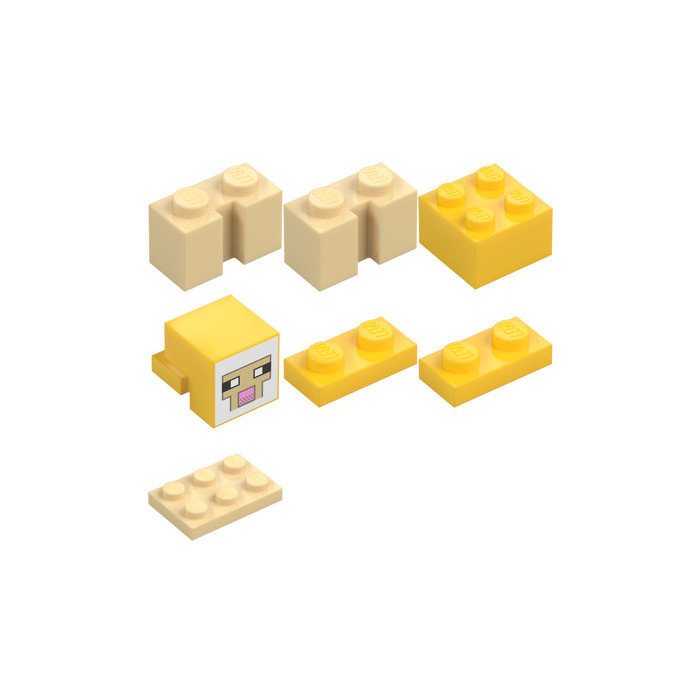 LEGO Minecraft Sheep (Yellow, Tan Plate) | Brick Owl