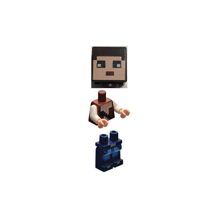 LEGO Minecraft Skin with Reddish Brown Vest Minifigure | Brick Owl ...