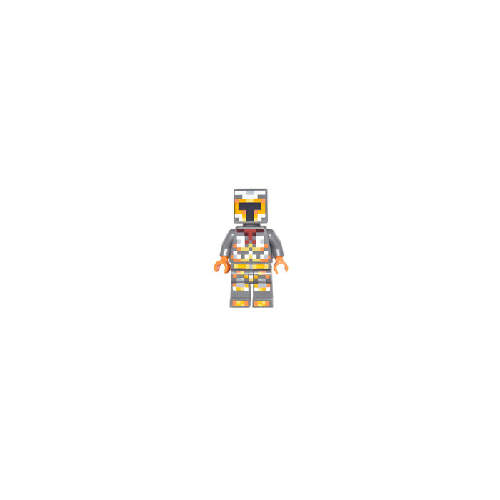 LEGO Minecraft Skin with Yellow and Orange Armor Minifigure | Brick Owl