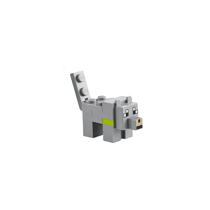 LEGO Minecraft Wolf (Tamed) with Lime Plate | Brick Owl