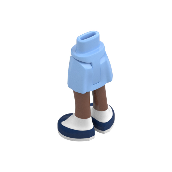 LEGO Minidoll Hip with Curved Skirt with Dark Blue and White Shoes ...