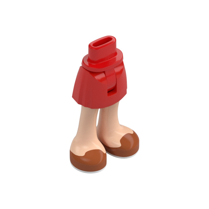 LEGO Minidoll Hip with Curved Skirt with Light Flesh Legs and Dark ...