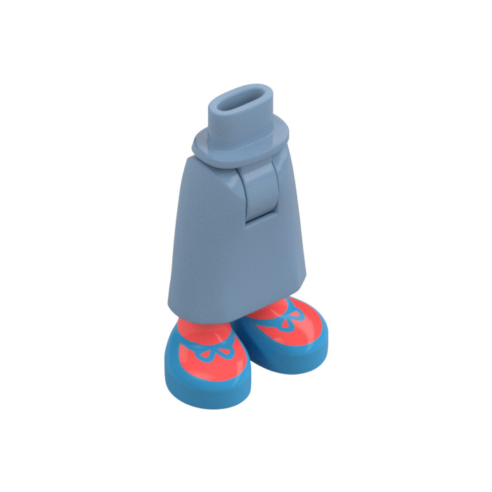 LEGO Minidoll Hip with Long Skirt with Dark Azure and Coral Shoes ...