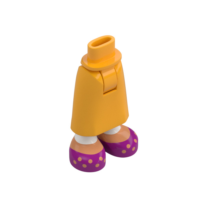 LEGO Minidoll Hip with Long Skirt with Magenta Shoes with Orange Dots ...