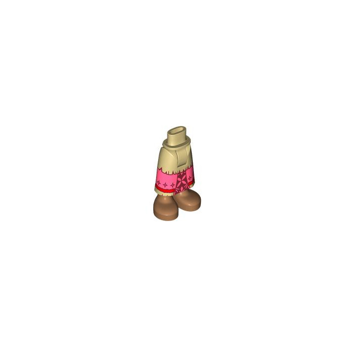 LEGO Minidoll Hip with Long Skirt with Sina Red Stripe with Flowers ...