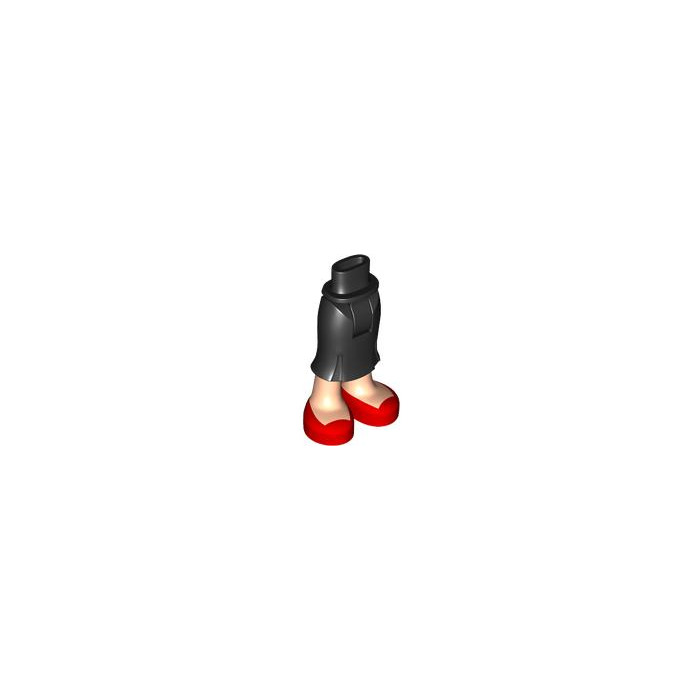 LEGO Minidoll Hip with Medium Skirt with Light Flesh Legs and Red Shoes ...