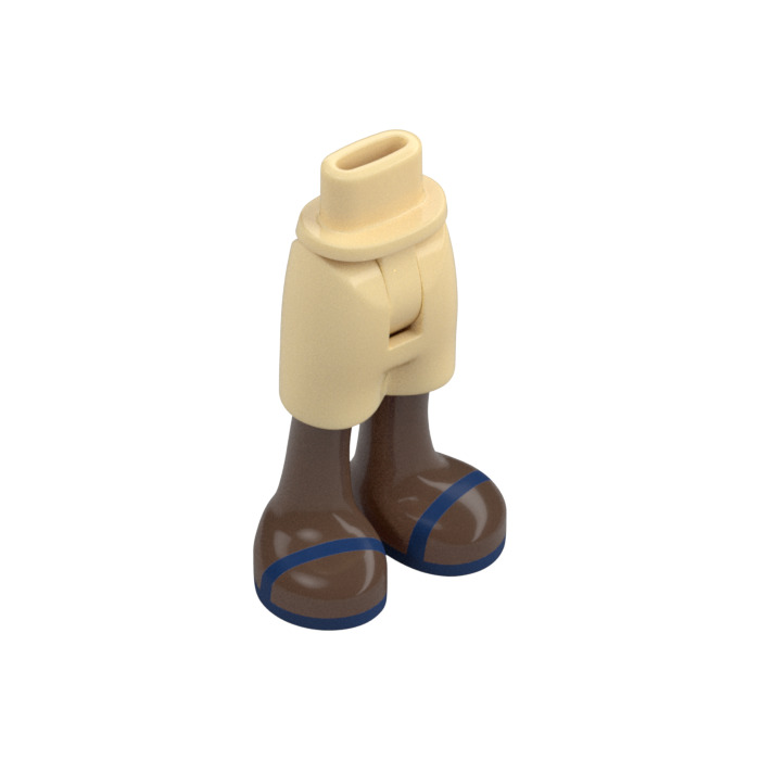 LEGO Minidoll Hip with Shorts with Umber Brown Legs and Dark Blue ...