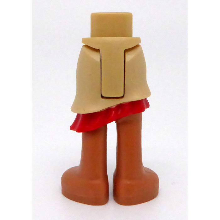LEGO Minidoll Hip with Skirt with Ruffle with with Red Ruffle and Bare ...