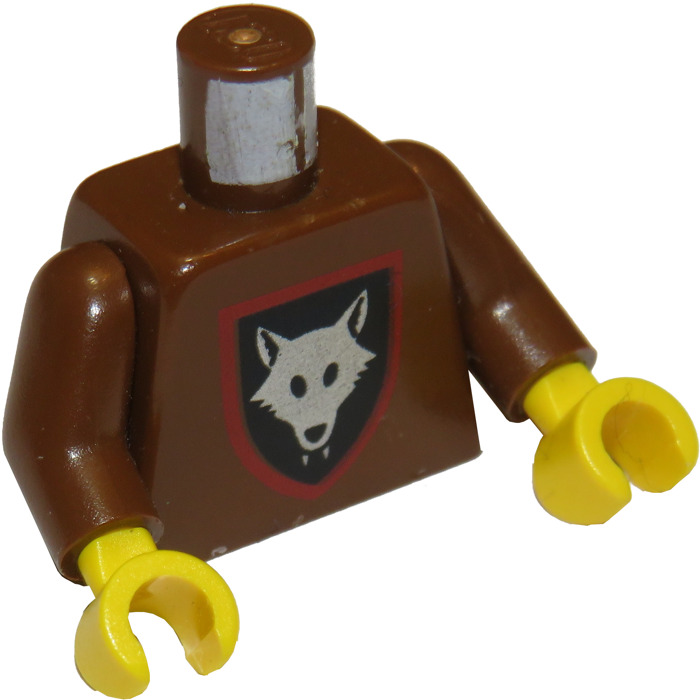 LEGO Minifig Castle Torso with Wolf in Shield with Red Border Pattern ...