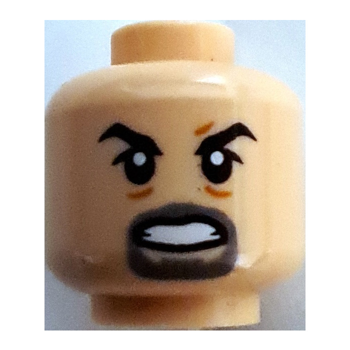 LEGO Minifig Head with Black Goatee and Eyebrows (3626 / 21947) | Brick ...