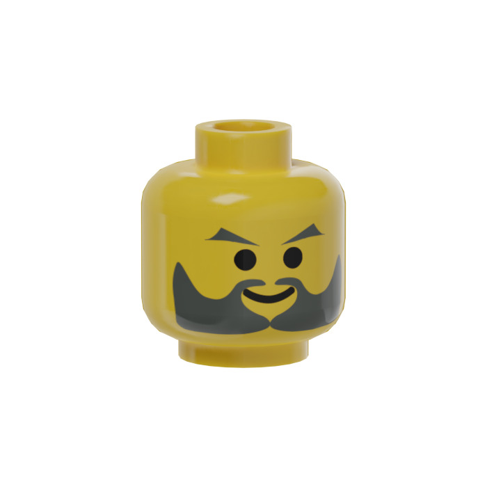 LEGO Minifig Head with Dark Grey Facial Hair (3626) | Brick Owl