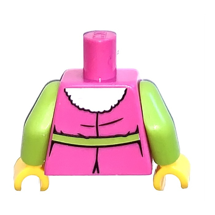 LEGO Minifig Torso Dark Pink Jacket with Lime Green Arms (973) | Brick ...
