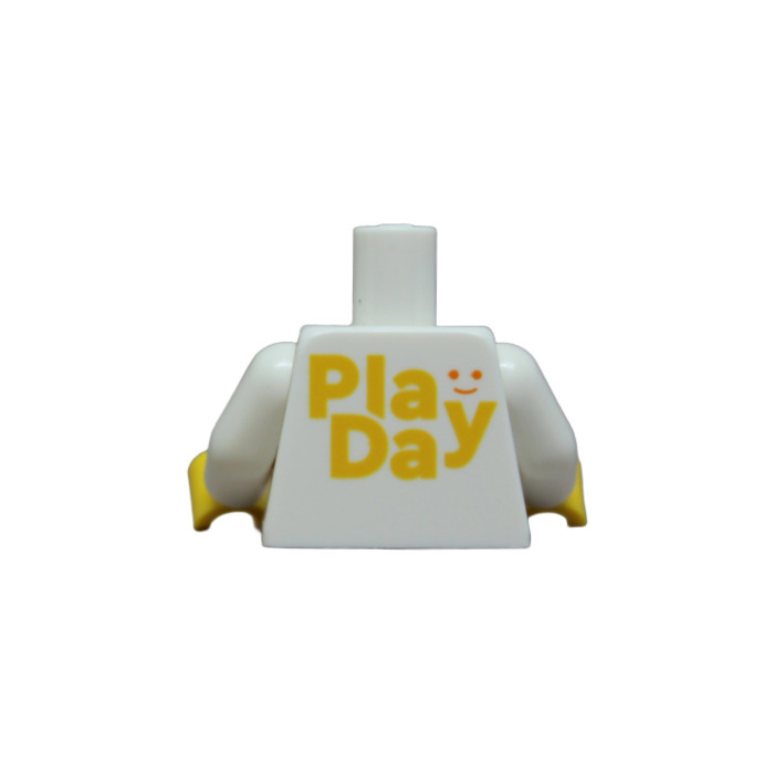 LEGO Minifig Torso with Black Collar Outline, Yellow and Orange 'Play ...