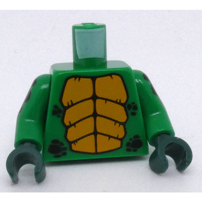 LEGO Minifig Torso with Bright Light Orange Scales and Black Scales on ...
