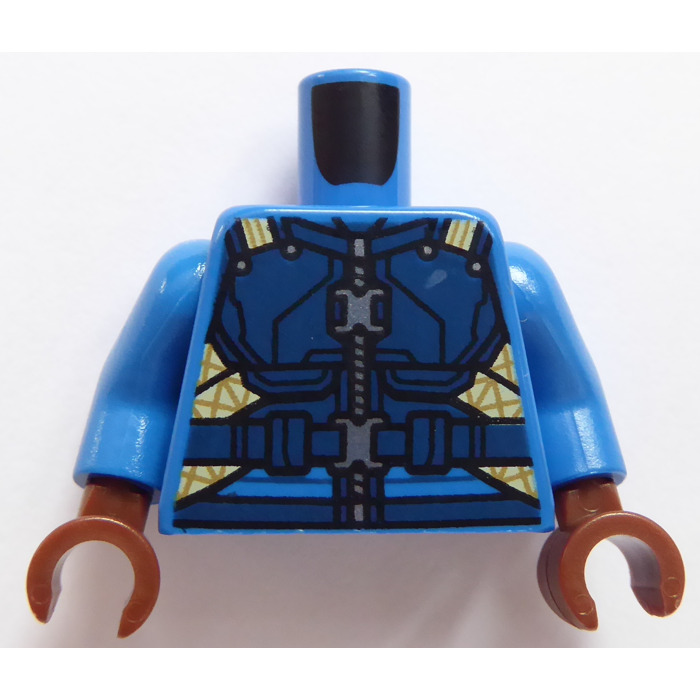 LEGO Minifig Torso with Dark Blue Armor and Belt with Silver Zipper ...