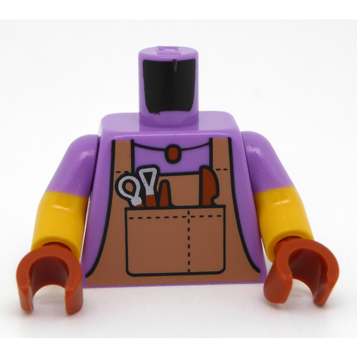 LEGO Minifig Torso with Dark Tan Overalls and Tools in Pocket (973 / ...