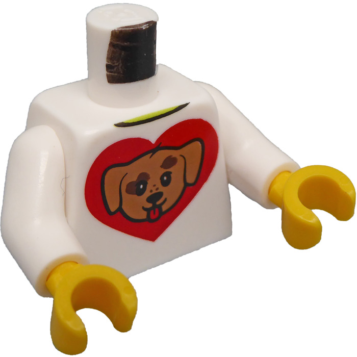 LEGO Minifig Torso with Dog Head in a Red Heart (973) | Brick Owl ...
