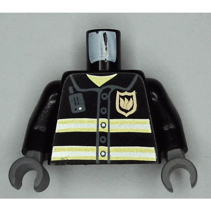 LEGO Minifig Torso with Firefighter Jacket (73403 / 76382) | Brick Owl