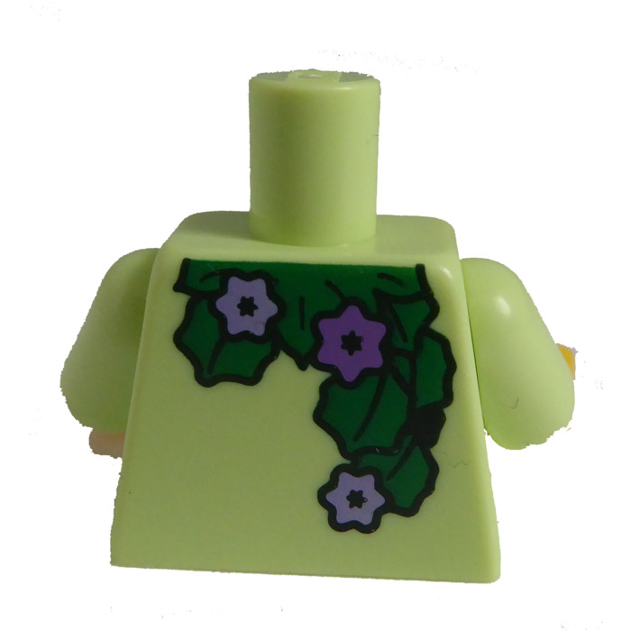 LEGO Minifig Torso with Lavender and Medium Lavender Flowers Front and ...