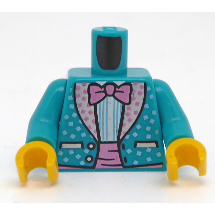LEGO Minifig Torso with Pink Tie and Belt and Silver Dot Jacket (973 ...
