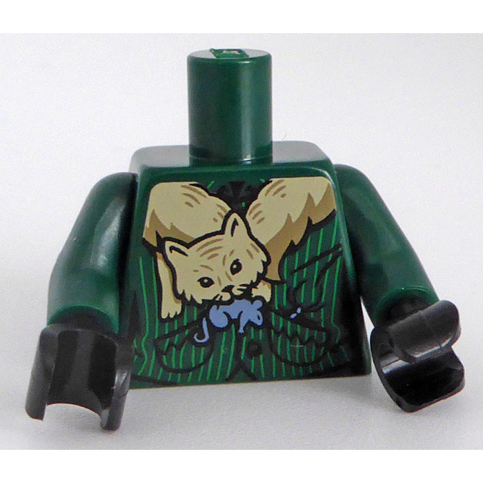 LEGO Minifig Torso with Pinstripe Jacket with Cat Holding Mouse (973 ...