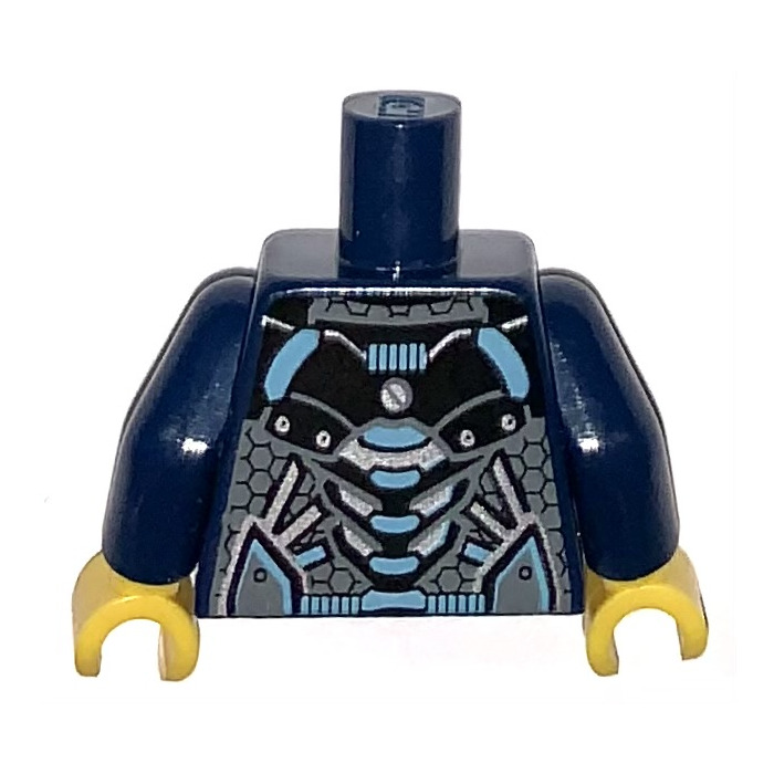 LEGO Minifig Torso with Silver and Medium Azure Body Armor with Ultra ...