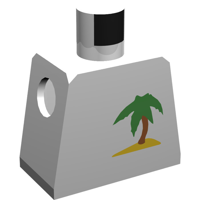 LEGO Minifig Torso without Arms with Paradisa Palm Tree in Sand Pattern ...