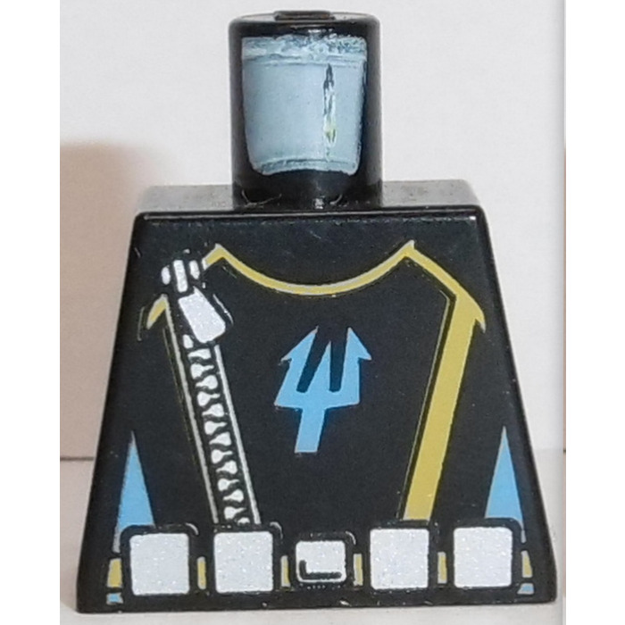 LEGO Minifig Torso without Arms with with Silver Belt, Zipper and ...