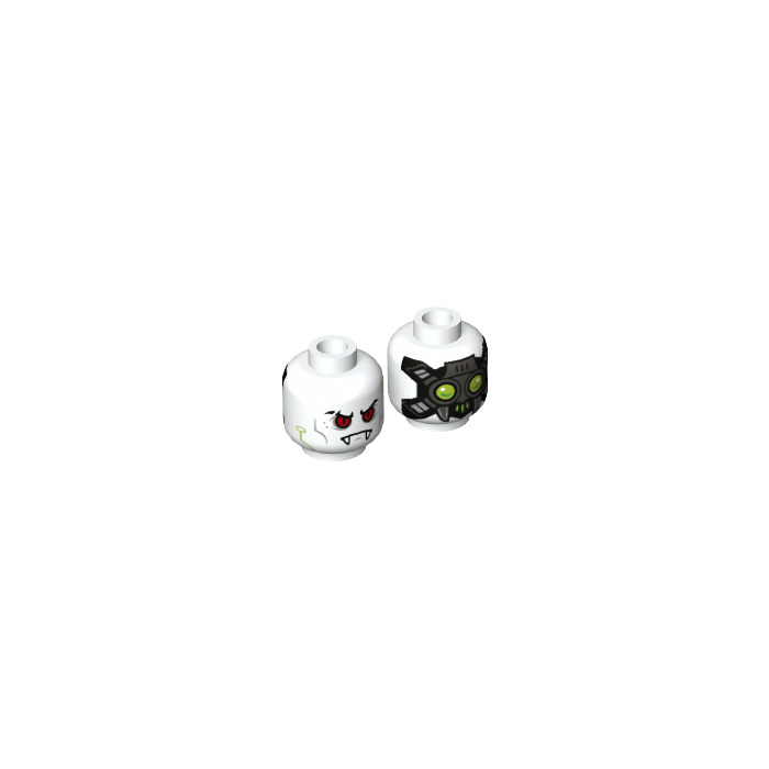 LEGO Minifigure Head with Alien with Red Eyes + Cybernetic Implants and ...