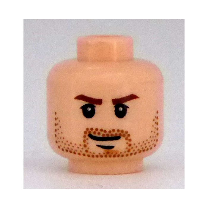 LEGO Minifigure Head with Brown Stubble and Eyebrows (3626 / 62279 ...