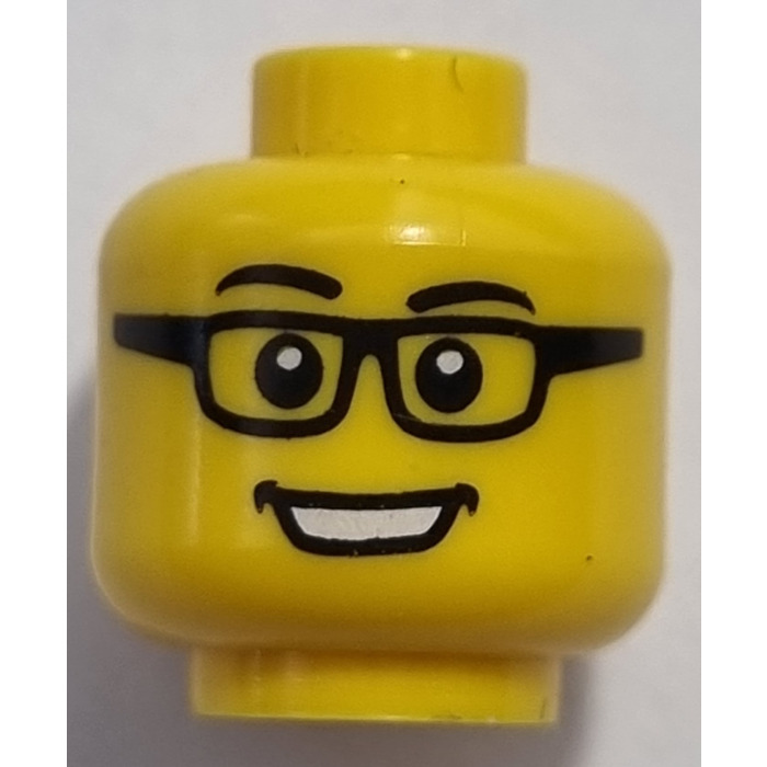 LEGO Minifigure Head with Glasses and Open Mouth Smile (3626 / 94575 ...