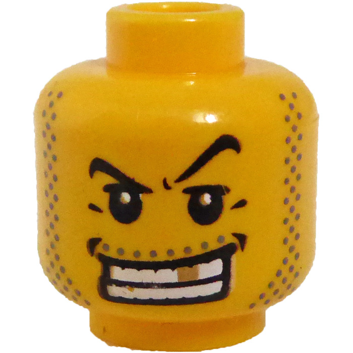 LEGO Minifigure Head with Gold Tooth (3626) | Brick Owl - LEGO Marketplace