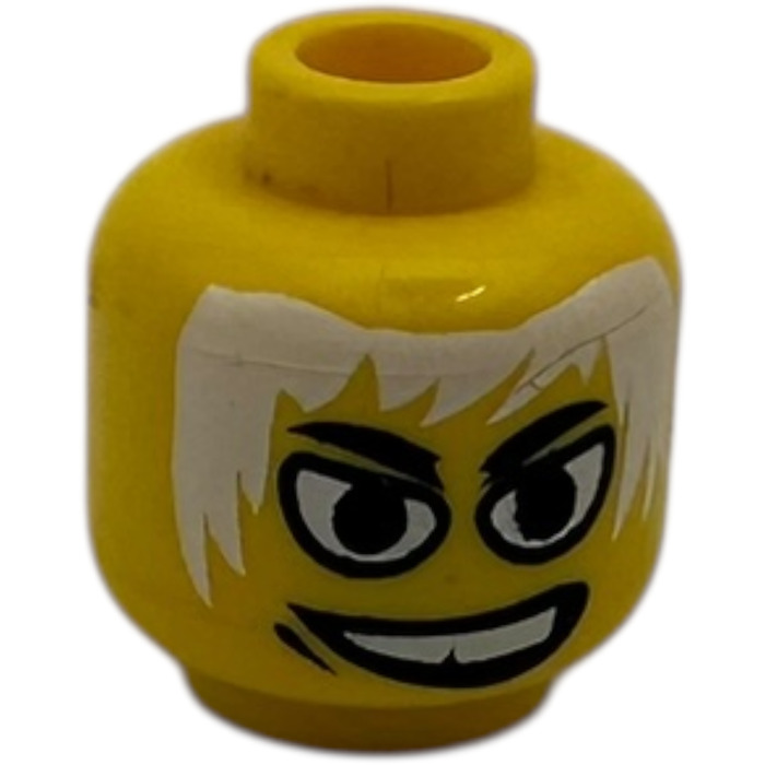 LEGO Minifigure Head with Head with White Eyes and White Hair (3626 / ...