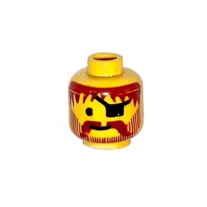 LEGO Minifigure Head with Messy Hair, Moustache and Eyepatch (3626 ...
