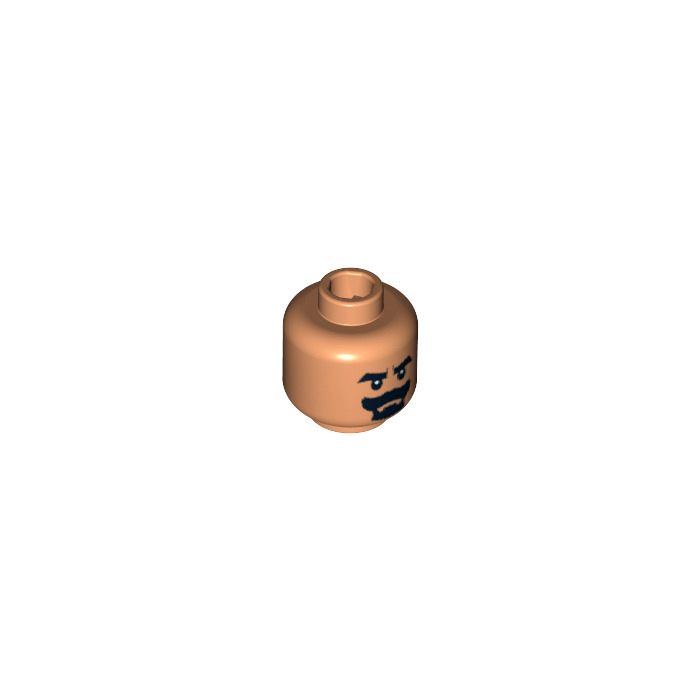 LEGO Minifigure Head with Thick Black Moustache and Eyebrows (3626 / ...