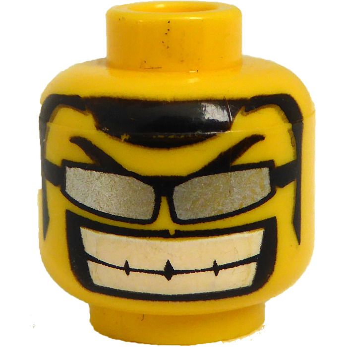 LEGO Minifigure Head with Thin Silver Sunglasses, Big Grin (3626 / ...