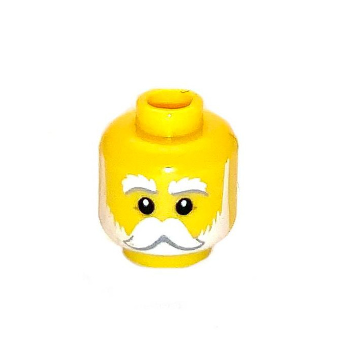 LEGO Minifigure Head with White Beard and Eyebrows (3626) | Brick Owl
