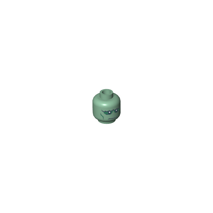 LEGO Minifigure Head with Wrinkled Face and Gloomy Expression (3626 / ...